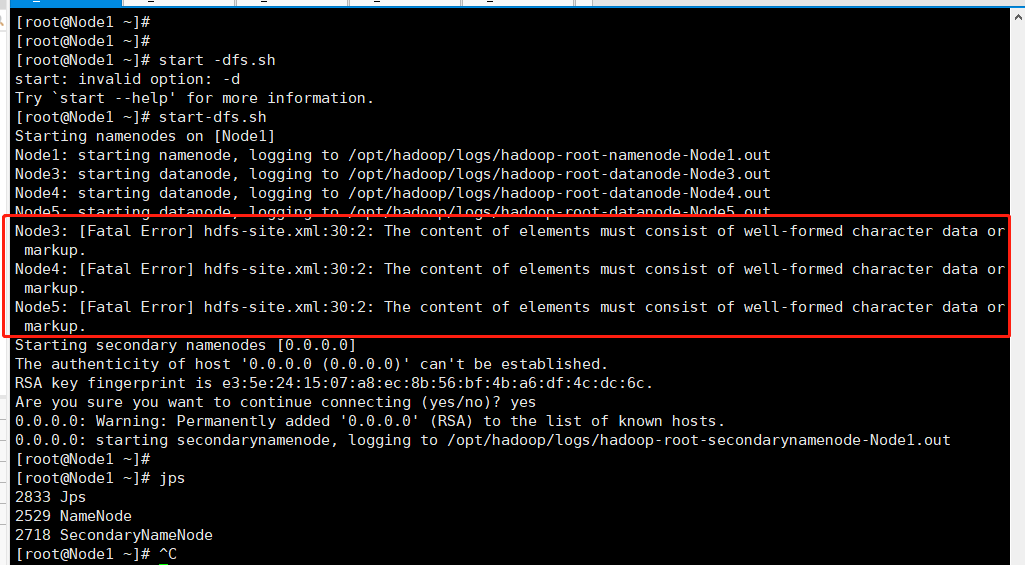 hdfs namenode -format 报错 Failed to start namenode. Encountered exception during format._failed ...