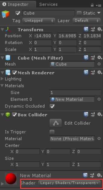 Unity更改3d物体的透明度unity材质球透明度 Csdn博客 