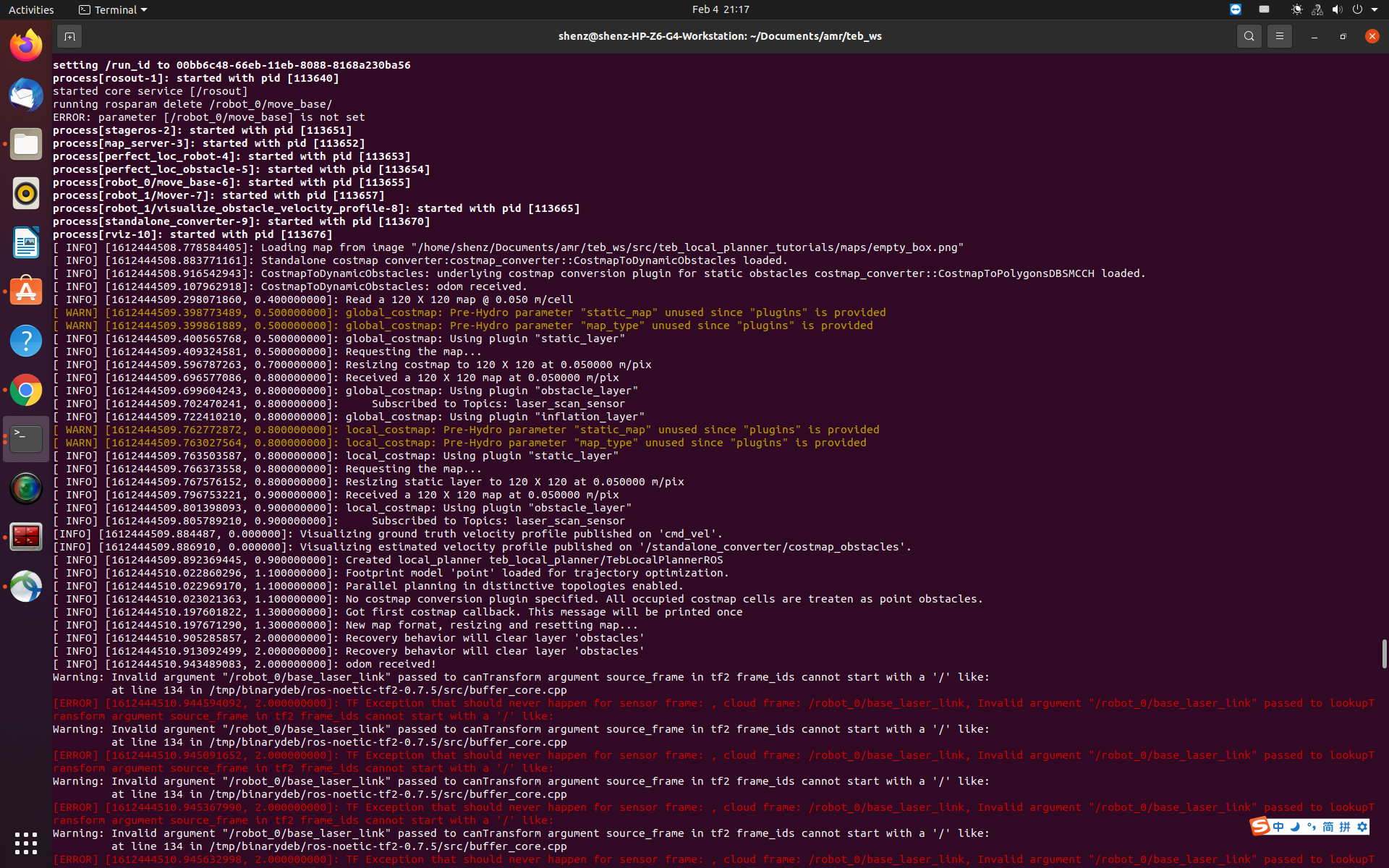 teb 安装及使用 teb local planner and tutorials intall from source Ubuntu20_error: rosdep cannot find ...