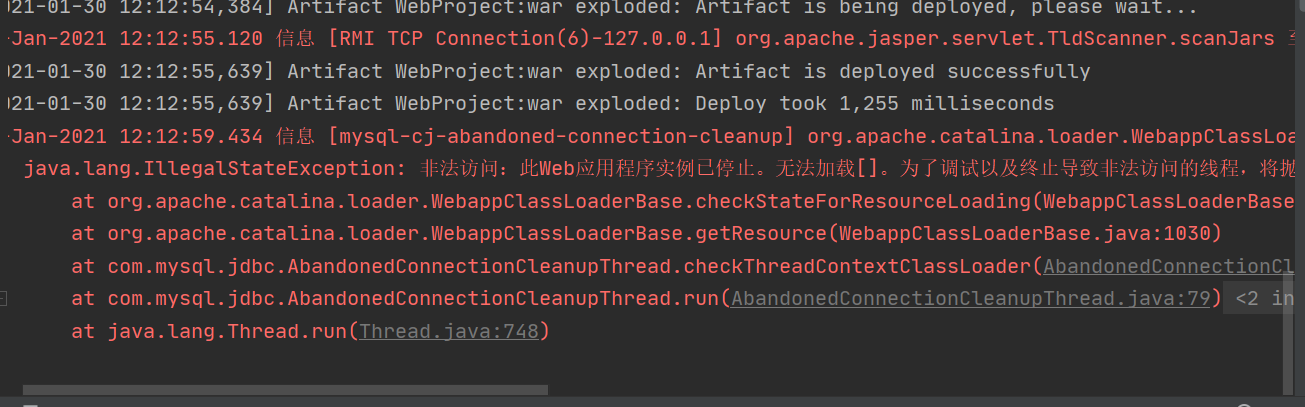 Java Lang Illegalstateexception 非法访问：此web应用程序实例已停止 无法加载[] Java Lang Illegalstateexception 非法访问