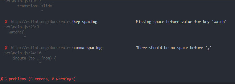 代码格式错误提示：http://eslint.org/docs/rules/eol-last Newline required at end of file but not found ...