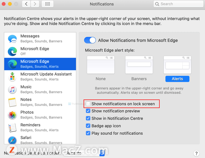 如何在macOS的锁定屏幕上禁用Microsoft Edge通知 ?_edge mac 解除警报-CSDN博客