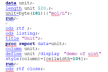 SAS学习笔记01：如何使用SAS在rtf文件显示特殊字符_sas 如何在rtf中插入unicode-CSDN博客