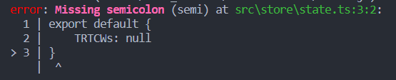 Parsing error: Unexpected token ＜ / Missing semicolon (semi)_parsing error: missing semicolon ...