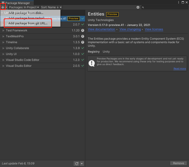 Unity使用ECS框架（一）——导入ECS框架包_unity怎么引入ecs-CSDN博客