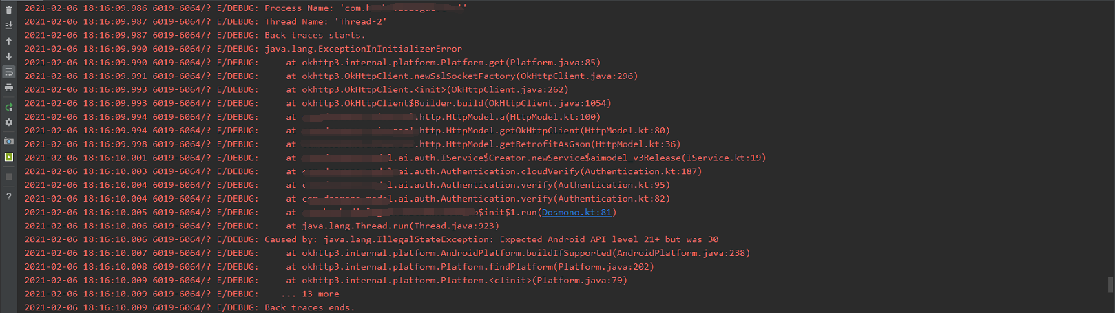 解决OKhttp在Android11上运行时异常Expected Android API level 21+ but was 30-CSDN博客