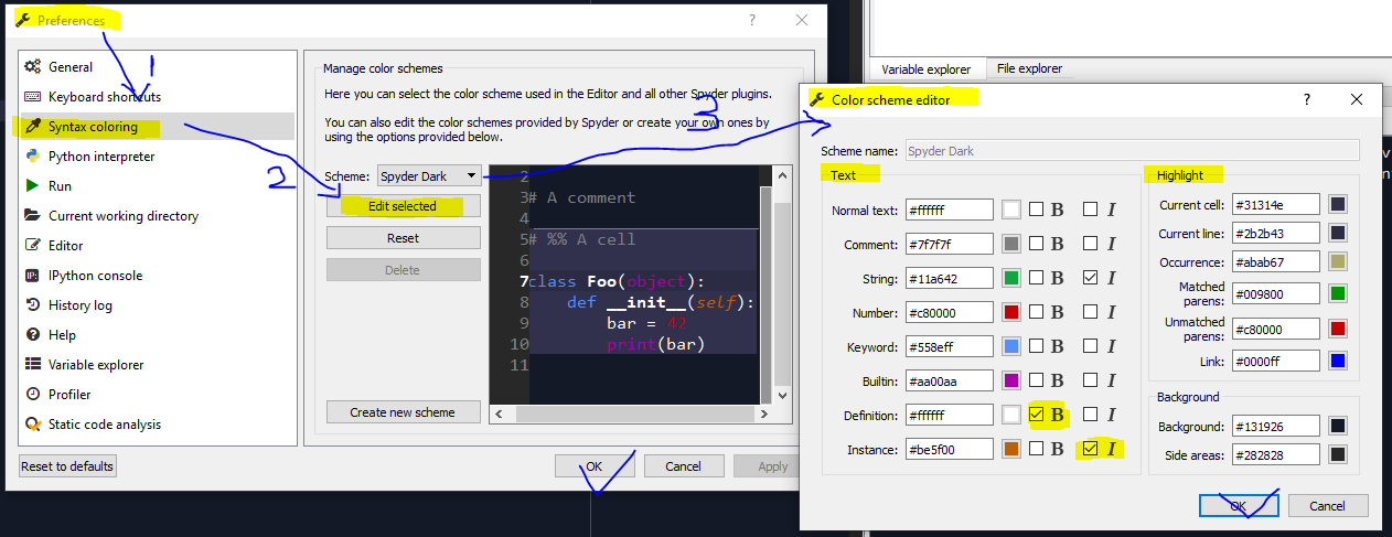 Spyder（python 3.7） 背景/字体颜色，大小设置_spyder默认字体是什么-CSDN博客