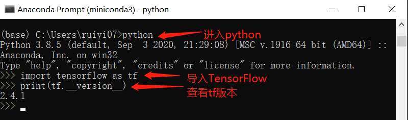 win10下，安装miniconda3-py38，配置TensorFlow2.4.1_miniconda py38-CSDN博客