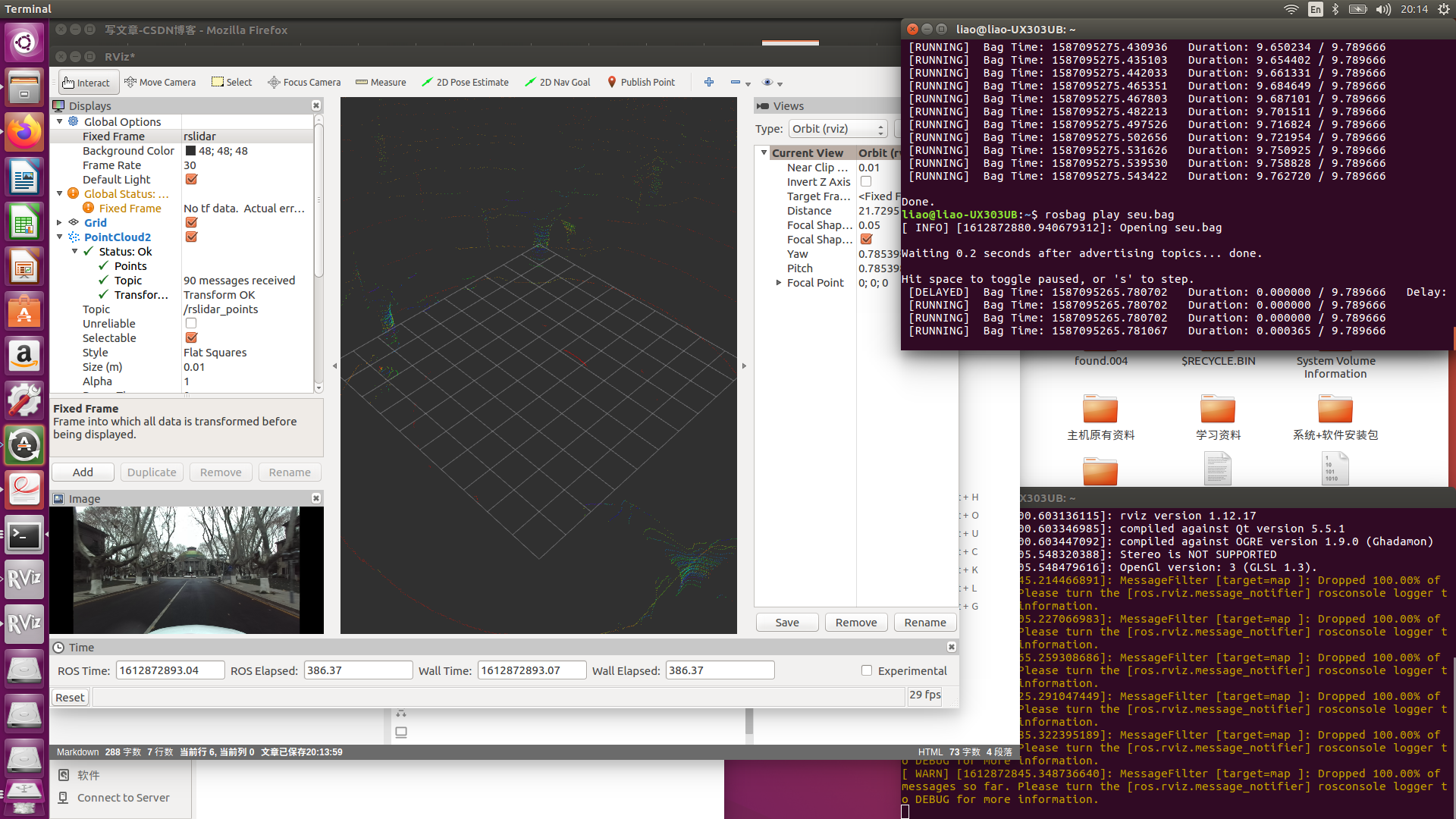 rviz-status erro Transform [sender=unknown_publisher] For frame [rslidar]: Fixed Frame [map ...