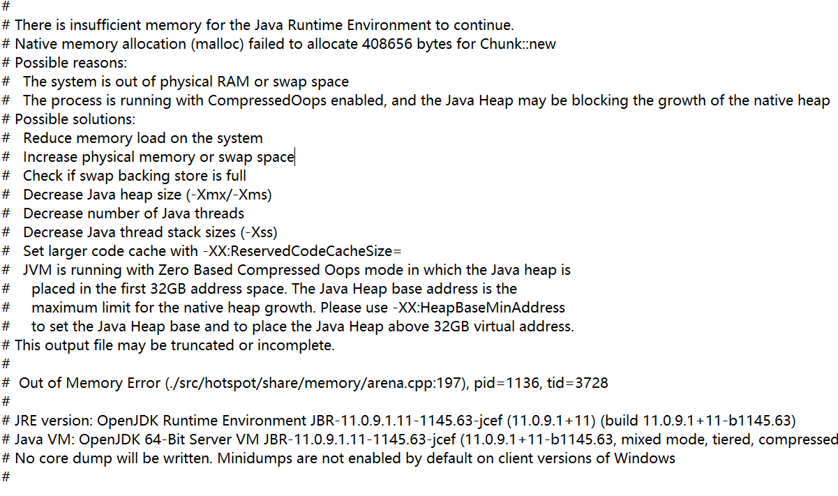 pycharm # There is insufficient memory for the Java Runtime Environment to continue_pycharm ...