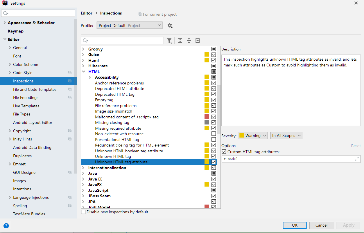 IDEA中删除自定义的html属性_idea中unknown attribute-CSDN博客