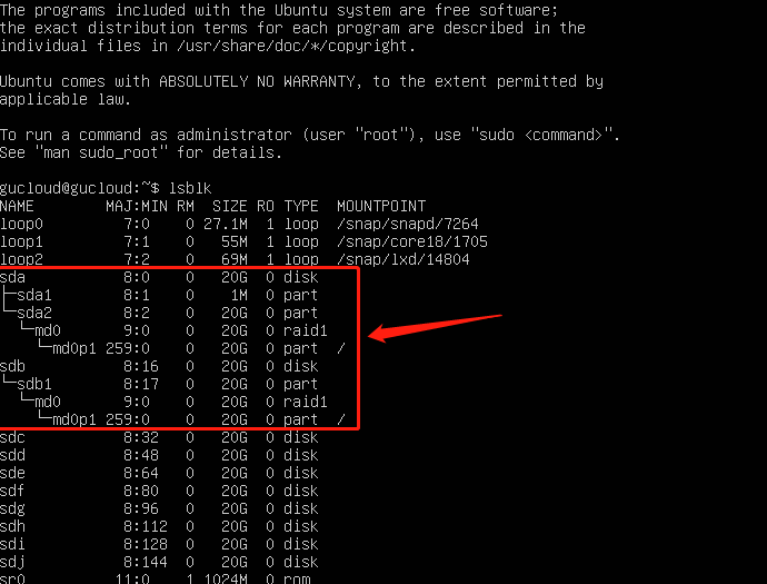 ubuntu18.04组软RAID1和10及修复_ubuntu18.04server 组软raid-CSDN博客