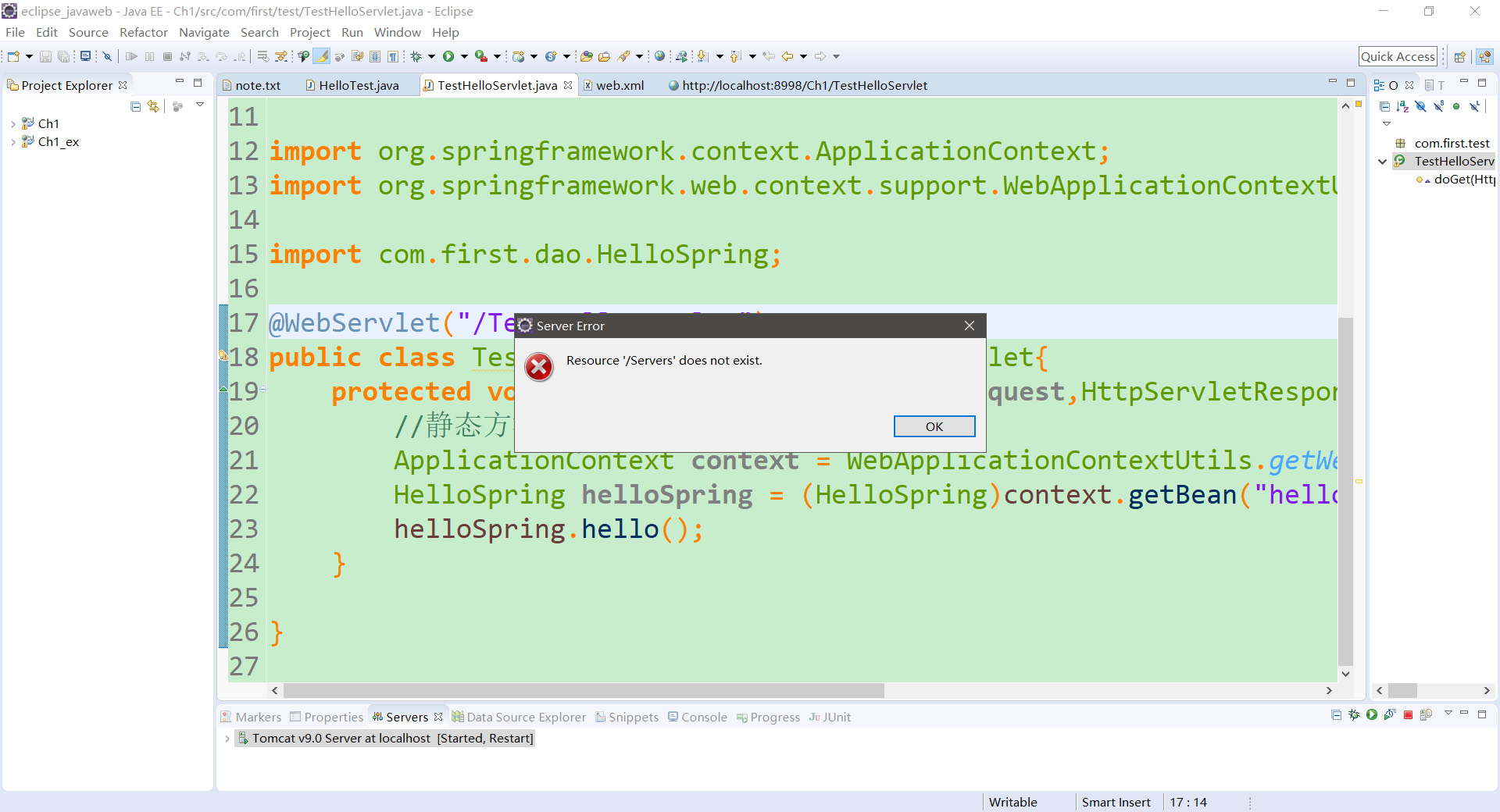 （JavaWeb eclipse报错解决）Resource ‘/Servers‘ does not exist._resource ' 'does not exist-CSDN博客