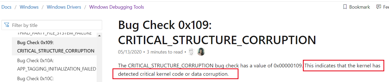 蓝屏代码0x00000109 错误分析-CSDN博客