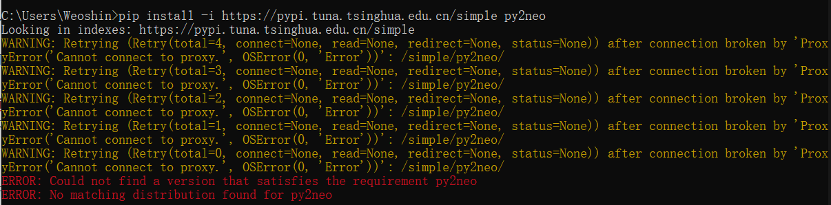 安装py2neo所遇问题及解决方法_could not find a version that satisfies the requir-CSDN博客