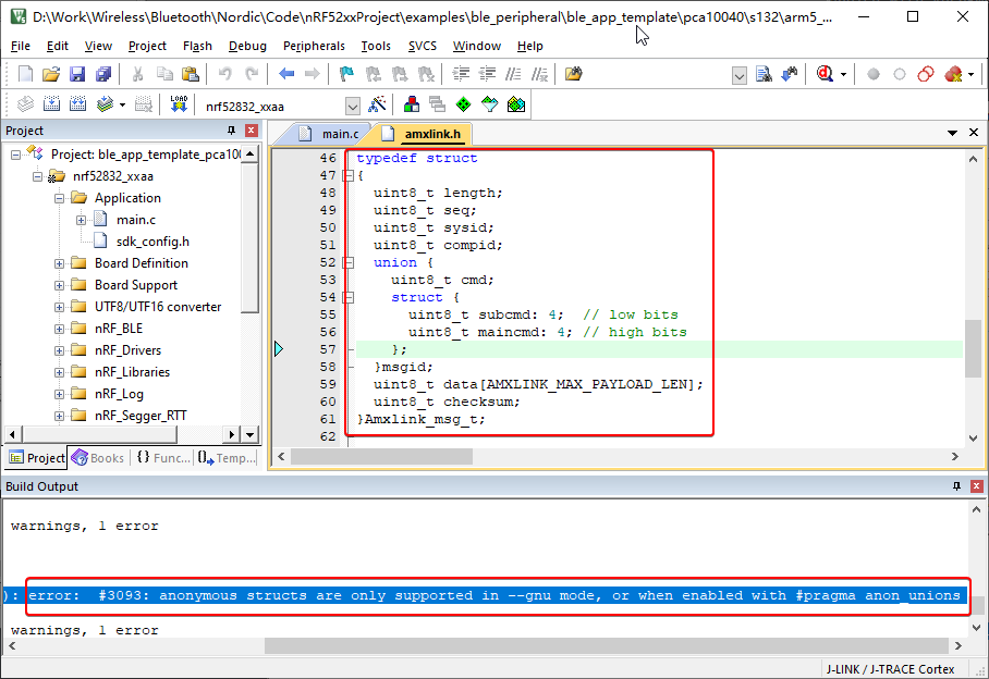 nRF52-Note(07)-anonymous structs are only supported in --gnu mode-CSDN博客