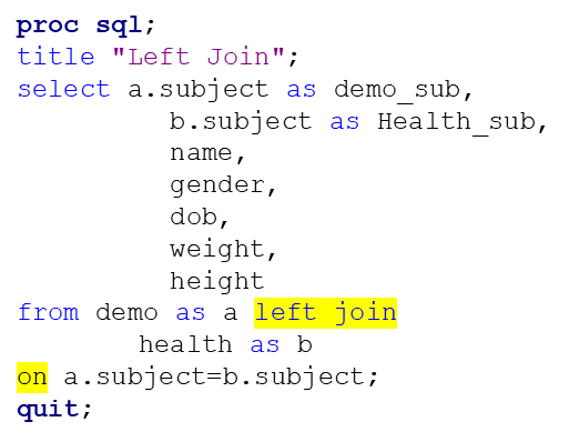 SAS学习笔记02：PROC SQL中如何横向、纵向连接数据集_proc sql union-CSDN博客