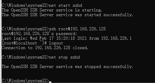win10系统中openssh服务的安装、打开和关闭、连接和断开_windows关闭ssh服务-CSDN博客