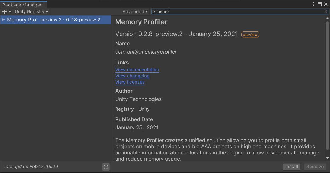 unity3d内存分析工具memory profiler_unity中无法下载memory profile-CSDN博客
