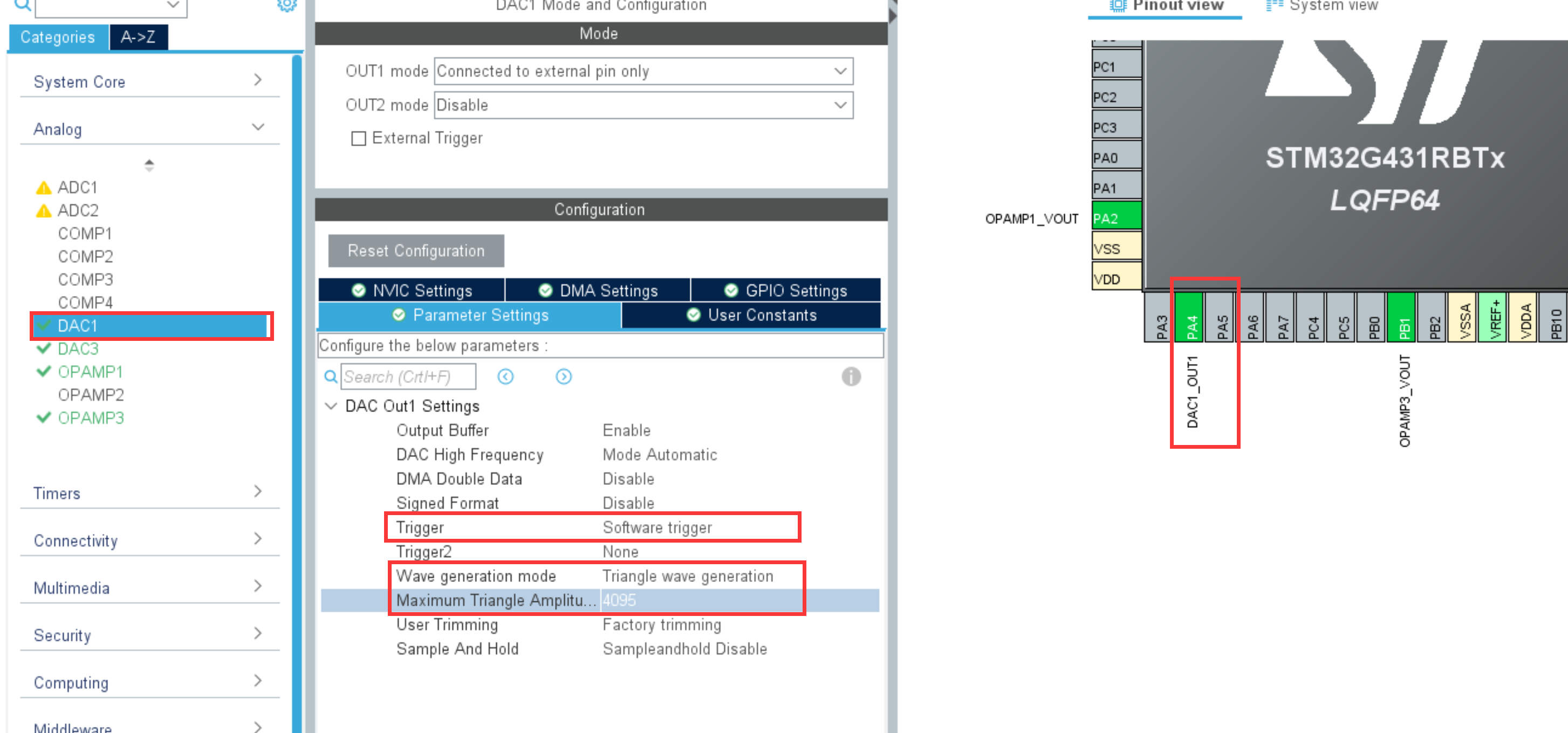 Stm32G431时钟触发的DAC+OPAMP_stm32g431 opamp-CSDN博客