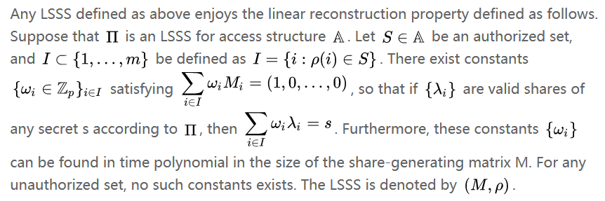 LSSS线性秘密共享方案详细构造方法与原理解释-CSDN博客