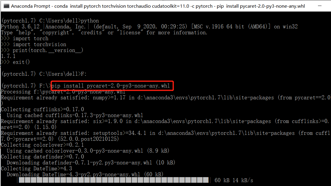 python：安装pycaret2.2.3（pytorch版本为1.7.1）_from pycaret.utils import version version()-CSDN博客