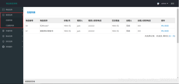 非常简单的物品租赁管理系统用品租赁平台的管理端界面 Csdn博客