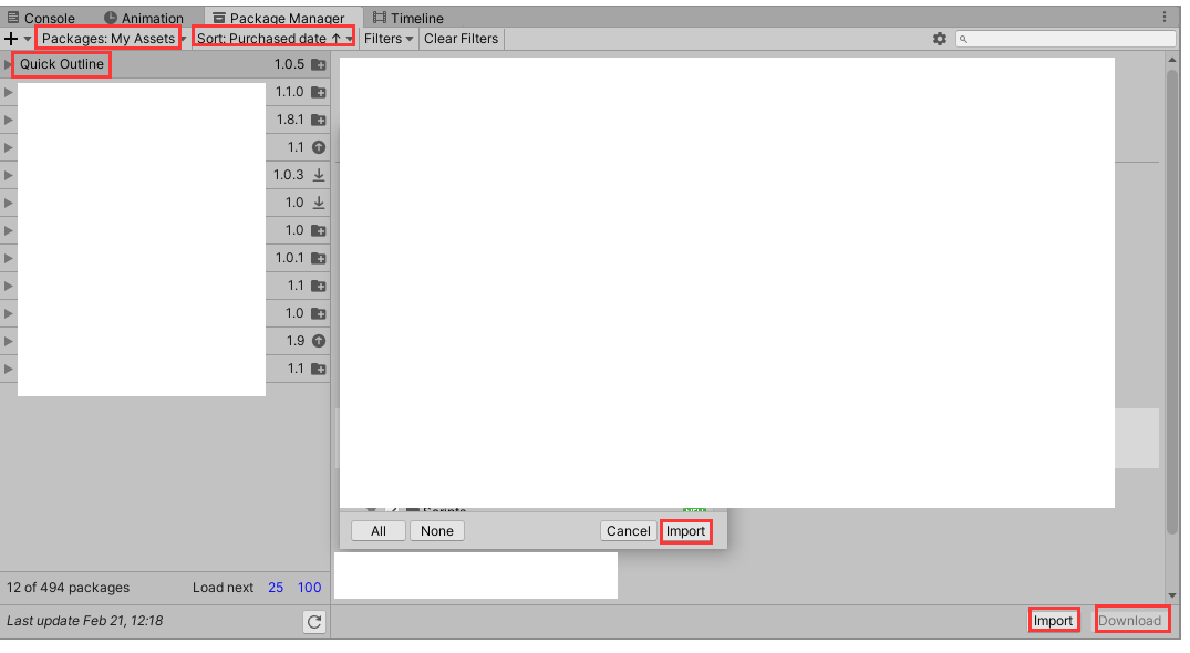 [Unity][AssetStore][PacakageManager]2020.1版本后的AssetStore如何下载资源并导入编辑器以及Error refreshing packages ...