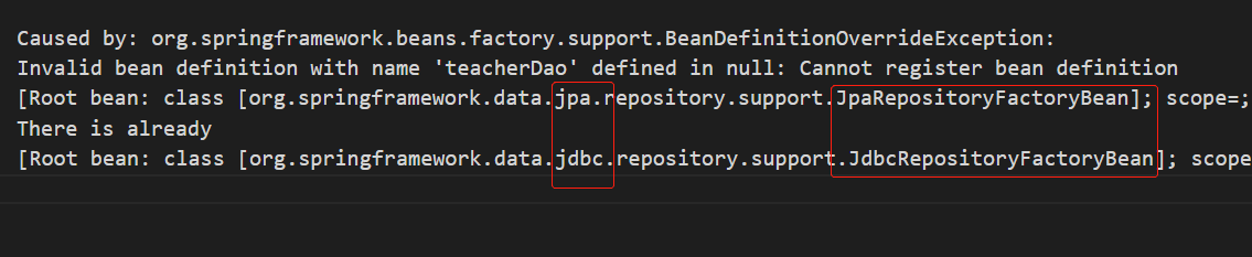 Springboot项目启动报错“There is already bean bound”-jpa的包和jdbc的包冲突-CSDN博客