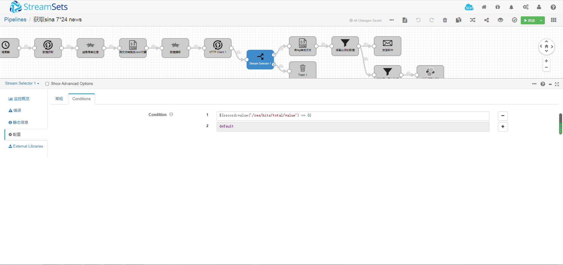 StreamSets实战之路（十三）-实战篇- 采集新浪财经实时新闻_streamsets报警设置-CSDN博客