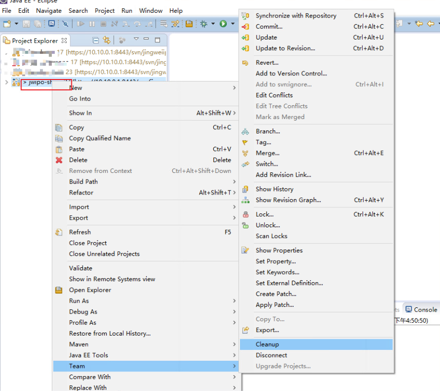 eclipse向SVN提交代码失败,提示：CHECKOUT can only be performed on a version resouse_checkout can only be ...