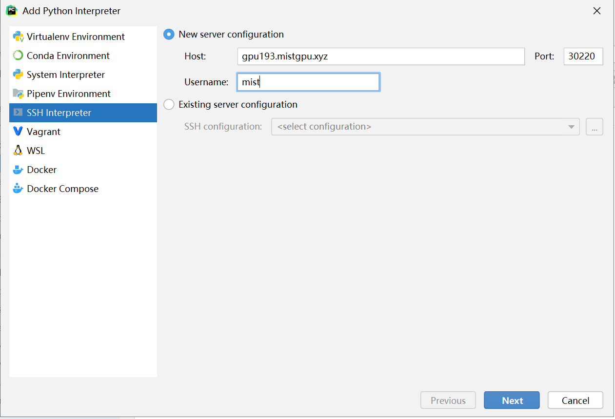 Pychram连接MistGPU远程服务器(完整，新手，亲测有效)_怎么用mistgpu运行python代码-CSDN博客