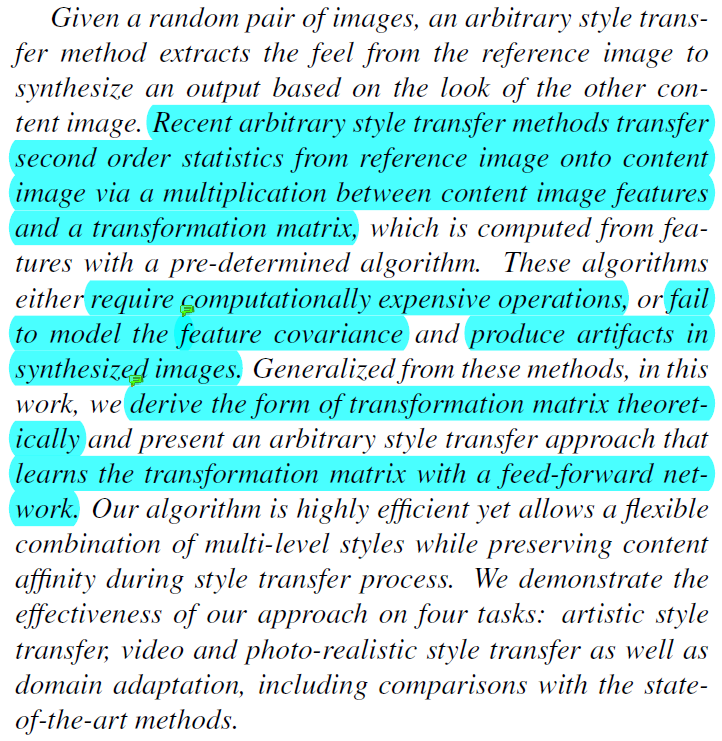 论文阅读——Learning Linear Transformations for Fast Image and Video Style Transfer-CSDN博客