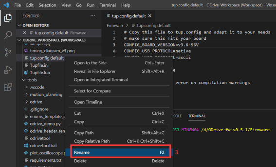 创客基地oDrive 第四课 VSCODE 开发环境搭建_odrive用什么开发-CSDN博客
