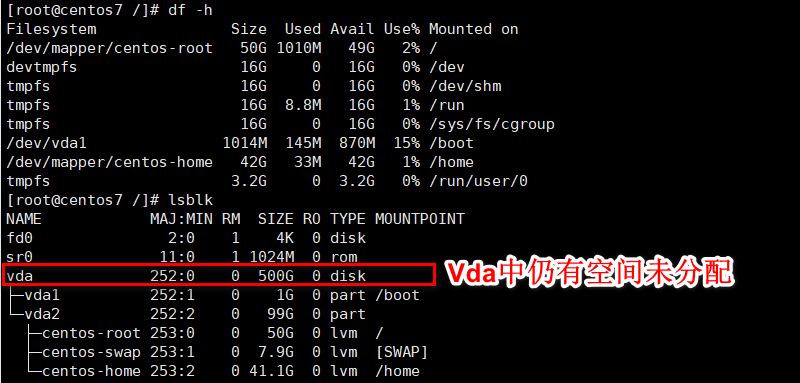 Linux | 调节未分区容量至root分区下_linux剩余空间分配到已有分区-CSDN博客