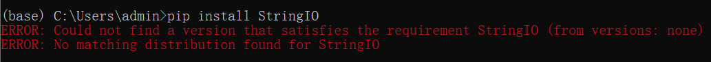 python报错 ModuleNotFoundError: No module named ‘StringIO‘_pip stringio_moupanzi的博客-CSDN博客