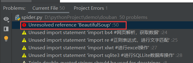 问题：Unressolved reference ‘BeautifulSoup‘:50解决方案_unresolved reference 'beautifulsoup-CSDN博客