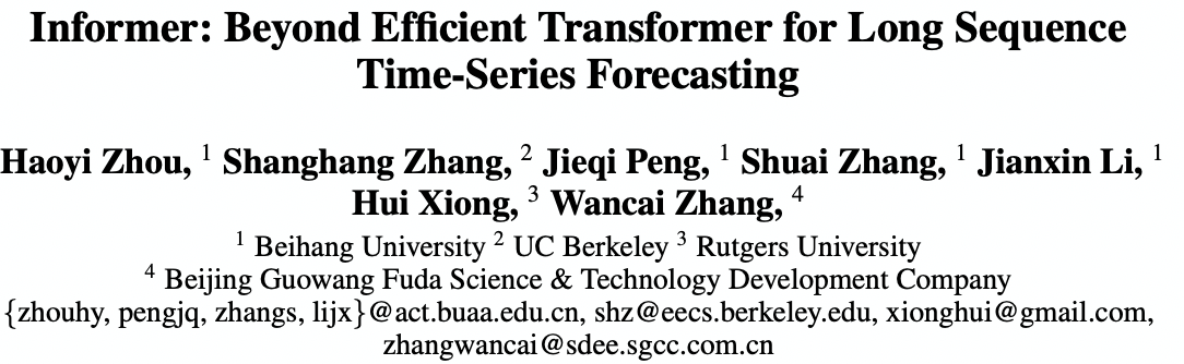 「AAAI2021」【Informer: Beyond Efficient Transformer for Long Sequence Time-Series Forecast】论文笔记-CSDN博客