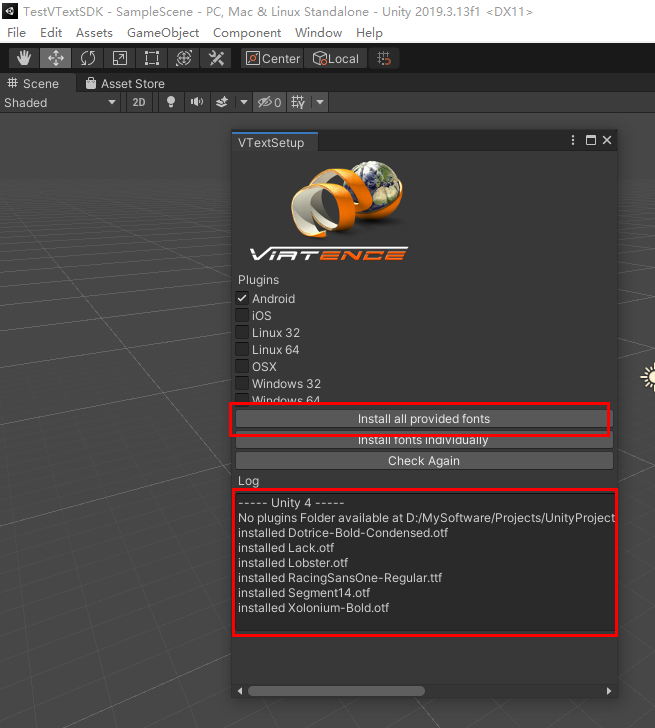 Unity 工具 之 VText 简单快速实现 文字 3D 效果，VText 的导入设置和简单使用（可支持中文字体）_unity 3d文字 ...