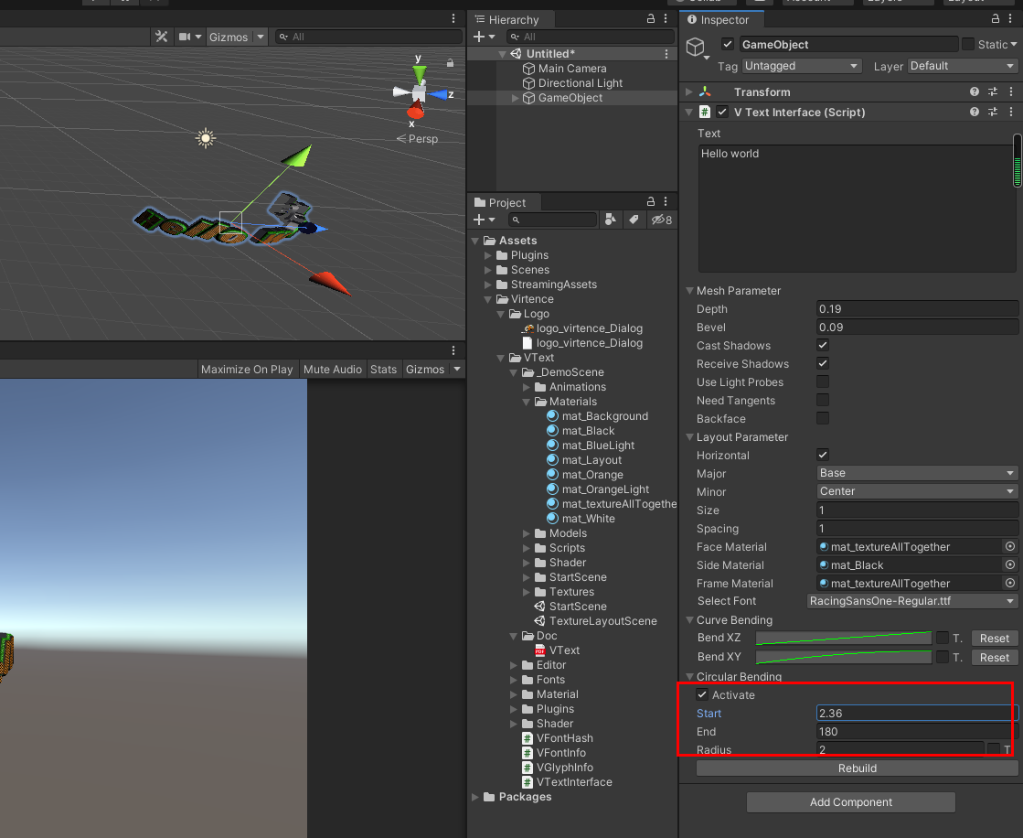 Unity 工具 之 VText 简单快速实现 文字 3D 效果，VText 的导入设置和简单使用（可支持中文字体）_unity 3d文字 ...