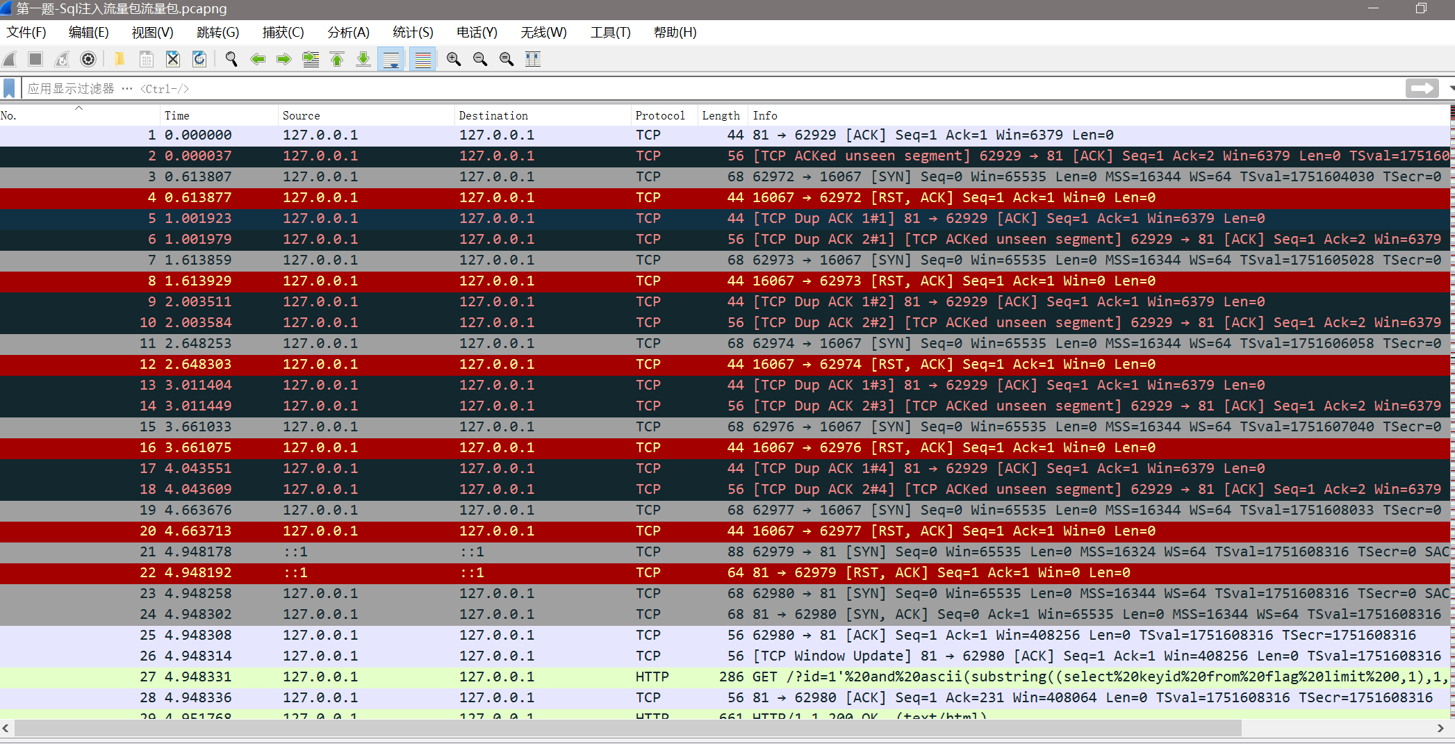 Wireshark分析sql布尔盲注流量包_sql注入wireshark抓包分析-CSDN博客