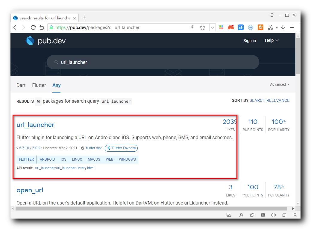 【flutter】flutter 打开第三方应用 Urllauncher 插件搜索与安装 Urllauncher 插件官方示例 打开浏览器 打开第三方应用 
