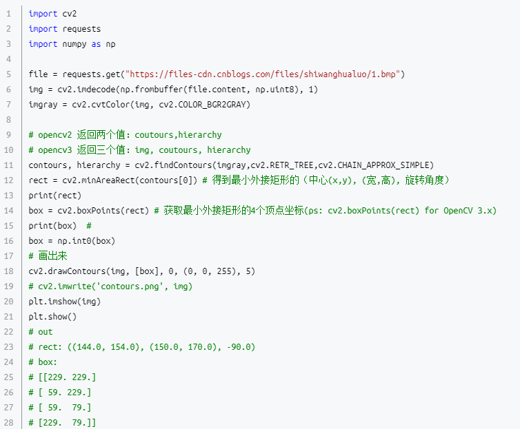 opencv: cv2.boxPoints返回值顺序-CSDN博客