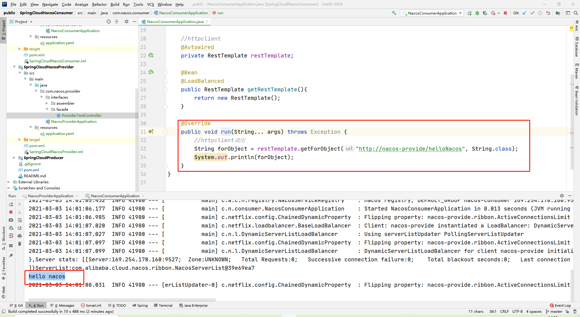 第一章、springcloud中nacos1.4.1使用详细教程，生产者消费者服务注册，以及RestTemplate+Ribbon进行服务调用_nacos1.4.1 springboot-CSDN博客