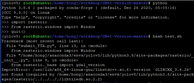 导入rasterio时的玄学错误：在命令行模式下可以导入，在代码文件中导入却会报错_
