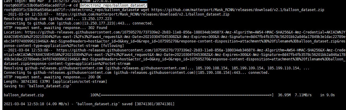 【Detectron2 教程】Detectron2 安装 运行demo 运行预训练模型 在一个新的数据集上训练一个detectron2模型 训练自定义数据集 balloon_dataset ...