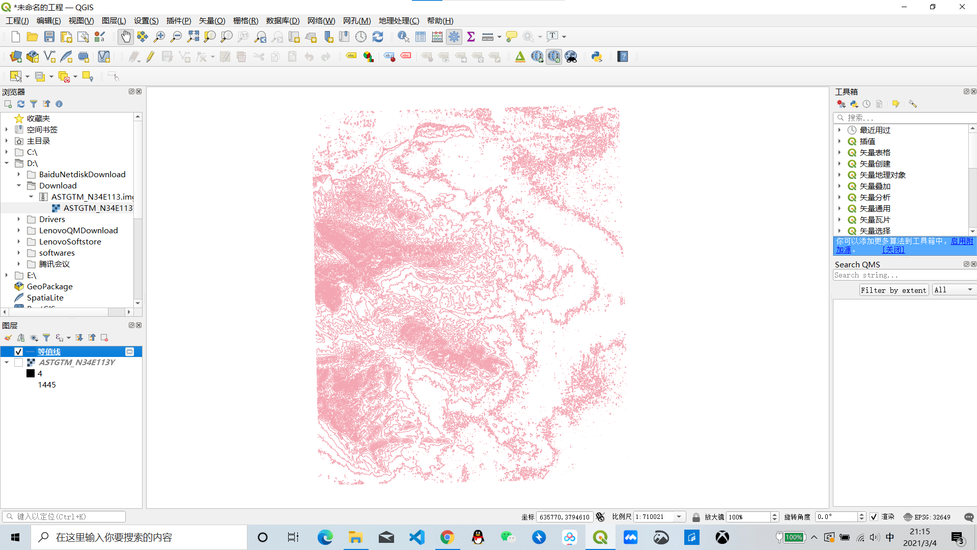 QGIS——提取等高线_qgis等高线-CSDN博客