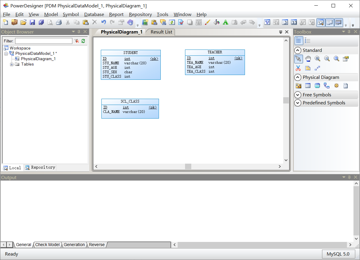使用PowerDesigner创建MySQL数据库_powerdesigner 创建 mysql表-CSDN博客
