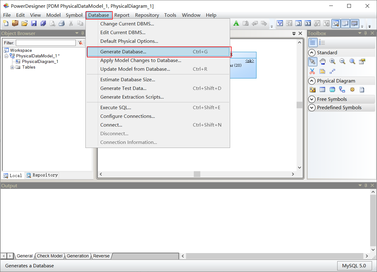 使用PowerDesigner创建MySQL数据库_powerdesigner 创建 mysql表-CSDN博客