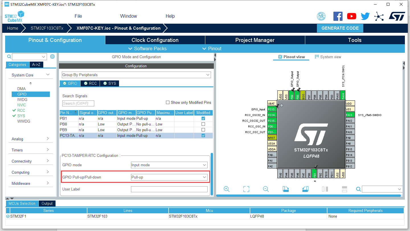 stm32第三次学习_判断pc13引脚的输入信号,若为高电平,则将pb9引脚控制的led灯的开关状态切换。-CSDN博客